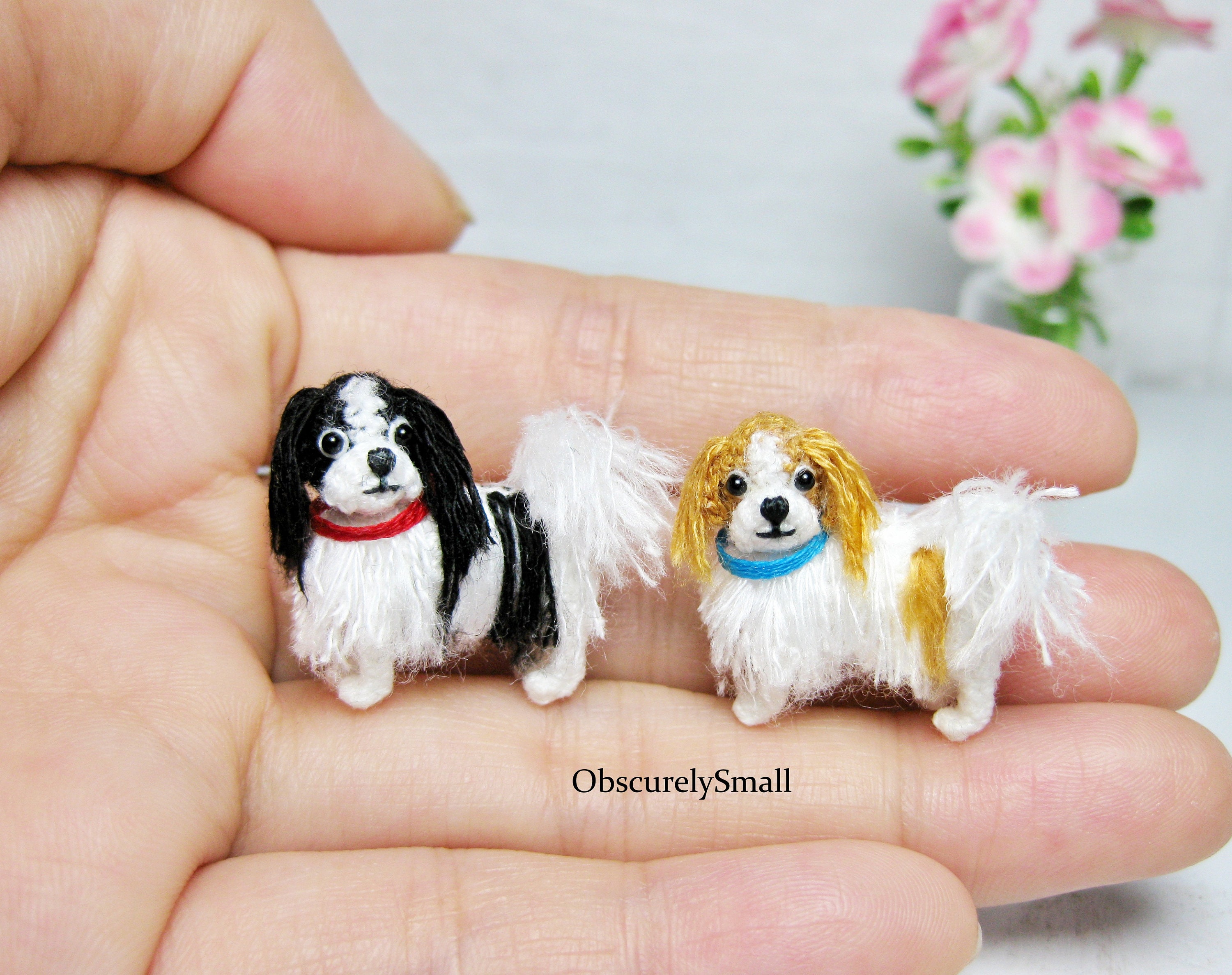 Miniature Crochet Japanese Chin Dog Amigurumi Dog Made to | Etsy