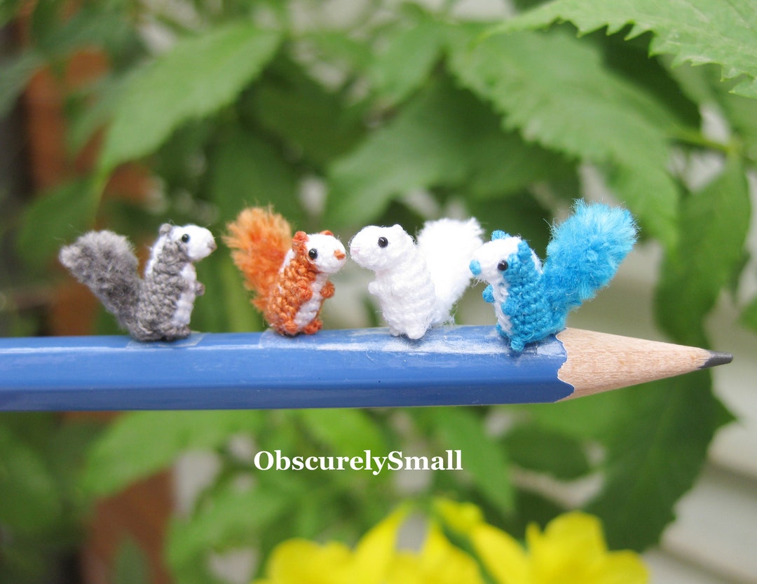 Tiny Crochet Squirrel - Miniature Amigurumi Squirrel - Made to Order - Etsy