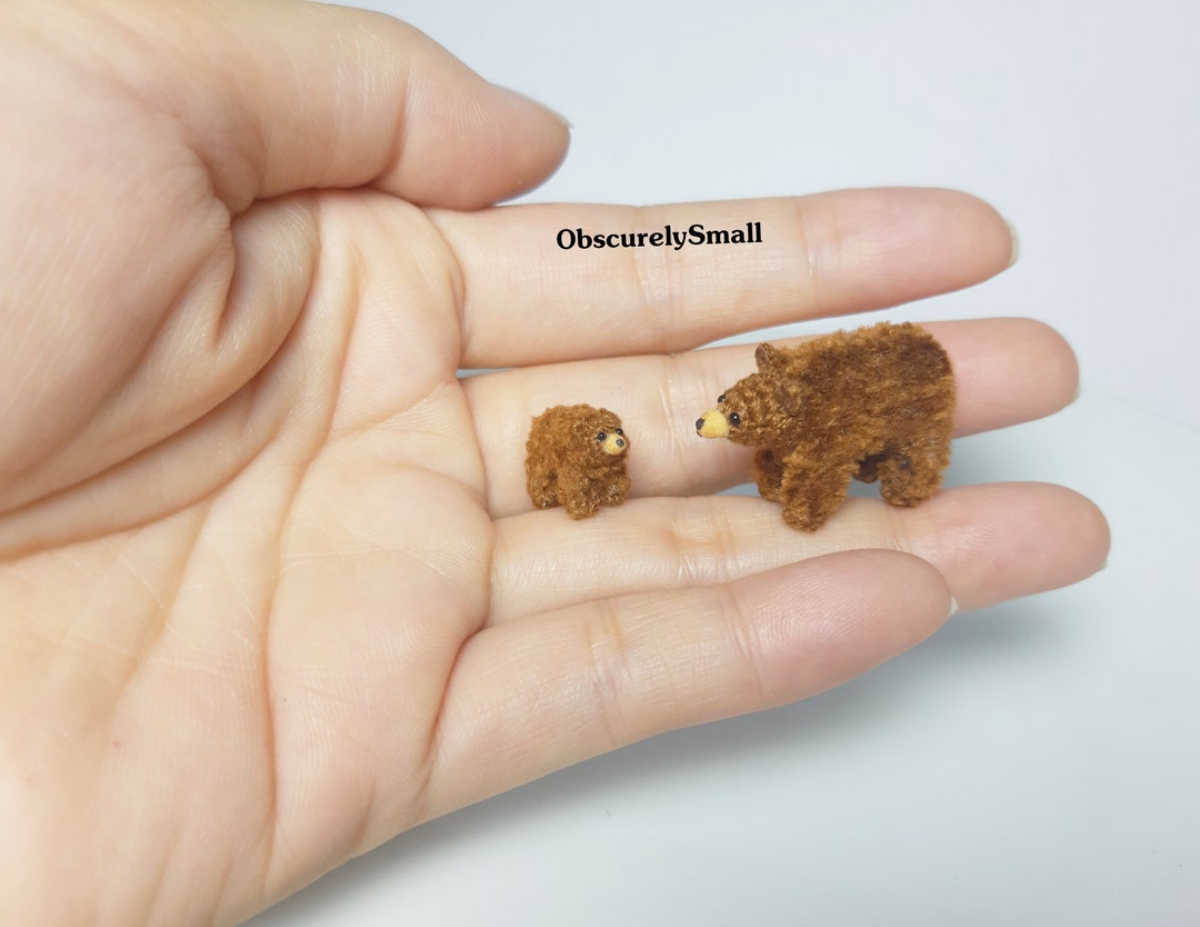 Crochet Brown Bear - Miniature Crochet Bear - Micro Bears - Tiny Bears ...