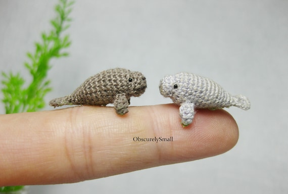 Miniature Crochet Manatee Amigurumi Manatee Made to Order | Etsy