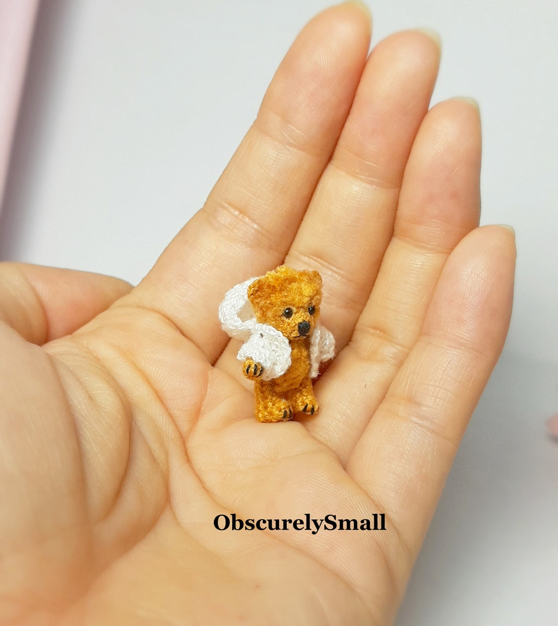 Tiny Fluffy Miniature 1 Inch Teddy Bear Amigurumi Bear | Etsy