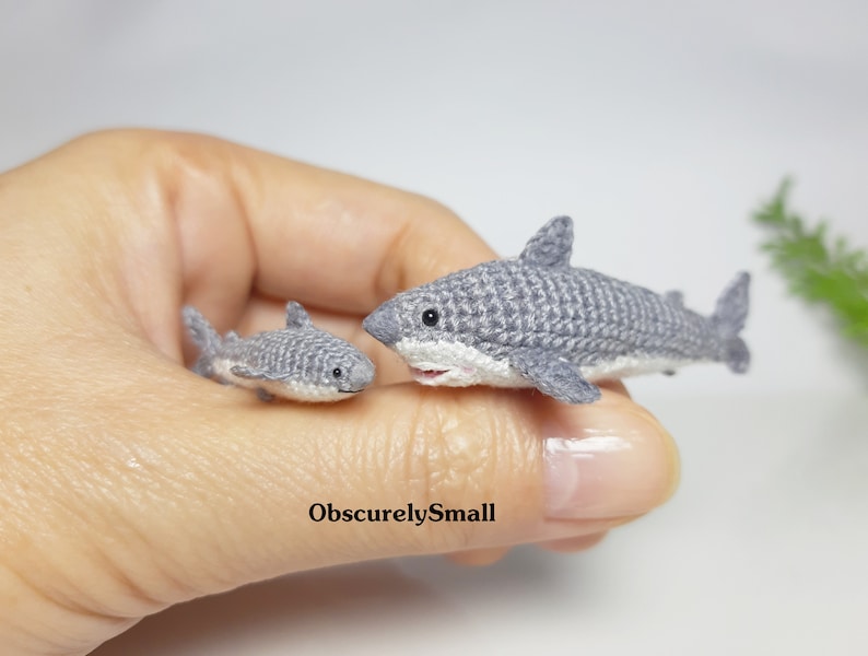 Tiny Crochet Shark: Miniature Amigurumi Stuffed Animal - Etsy