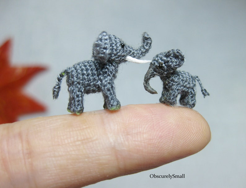 Miniature Tiny Crochet Elephants Amigurumi Elephant Made | Etsy