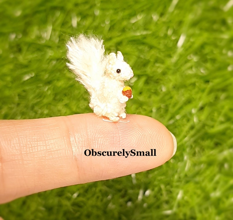 Tiny Crochet Squirrel With Chestnuts Miniature Amigurumi - Etsy