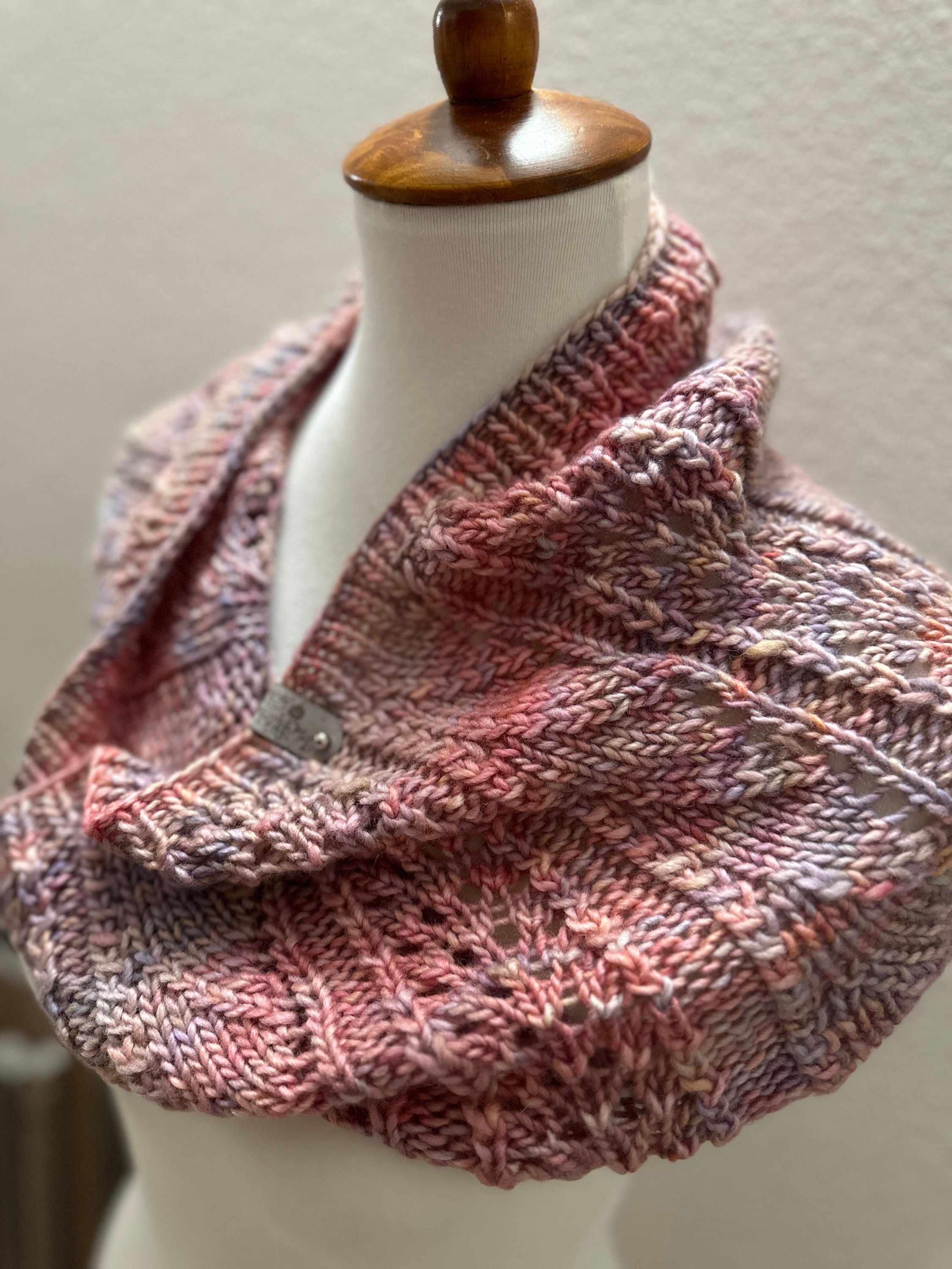 Handmade Knitted Cowl in Luxe Merino Wool in Pink, Purple, and Blue ...