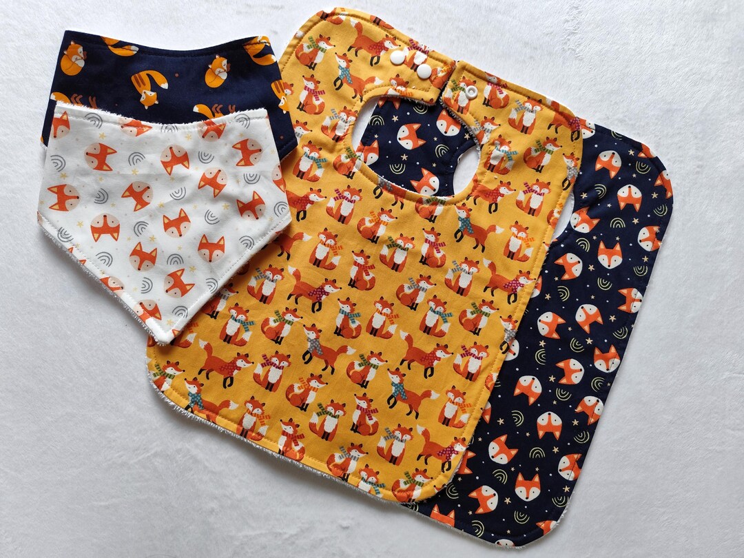 Fox Baby Bib, Bamboo Towelling, Baby Shower Gift - Etsy UK