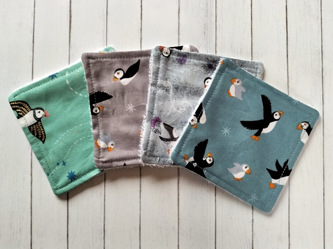 Puffin Gift: Reusable Bamboo Cotton Make up Pads - Set of 5, Mini Fancy ...