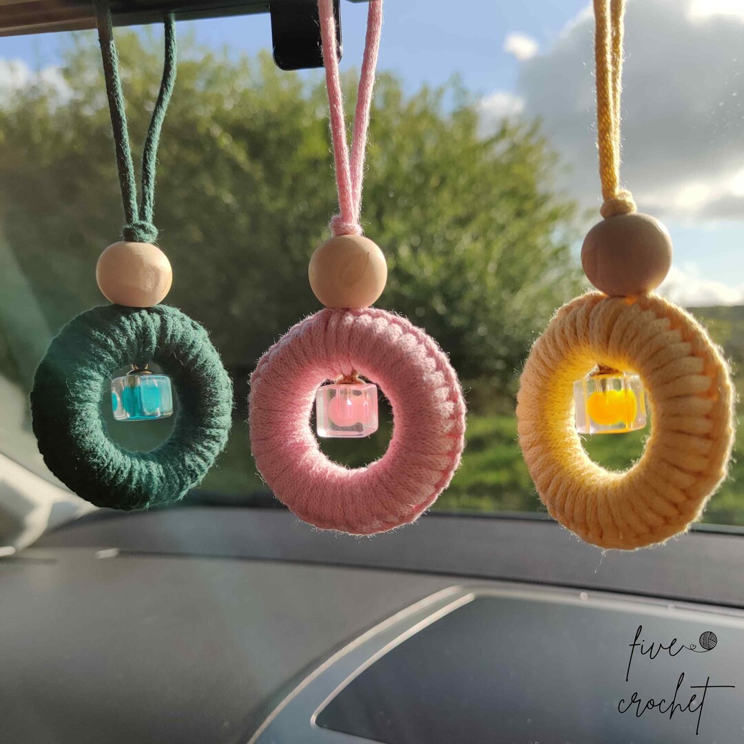 Macrame Car Mirror Diffuser Charm, Essential Oil Air Freshener - Etsy