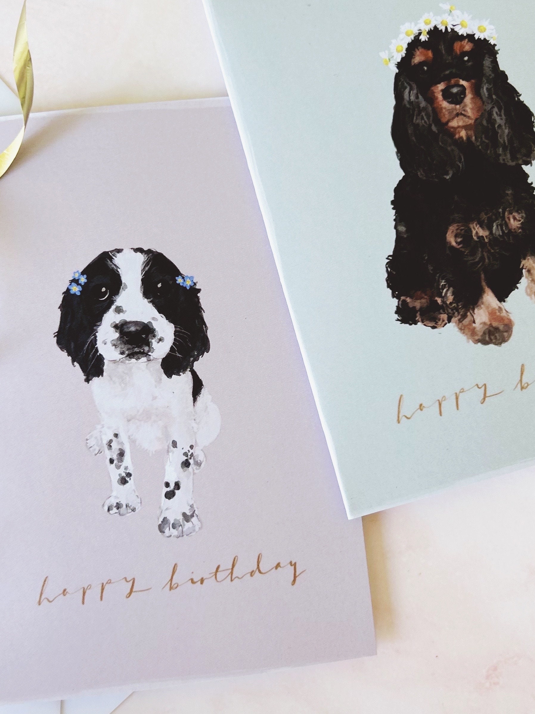 Springer Spaniel Birthday Card Black Cocker Spaniel Birthday - Etsy