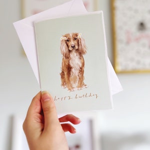 Cocker Spaniel Birthday Card Golden Working Cocker Spaniels Dog ...
