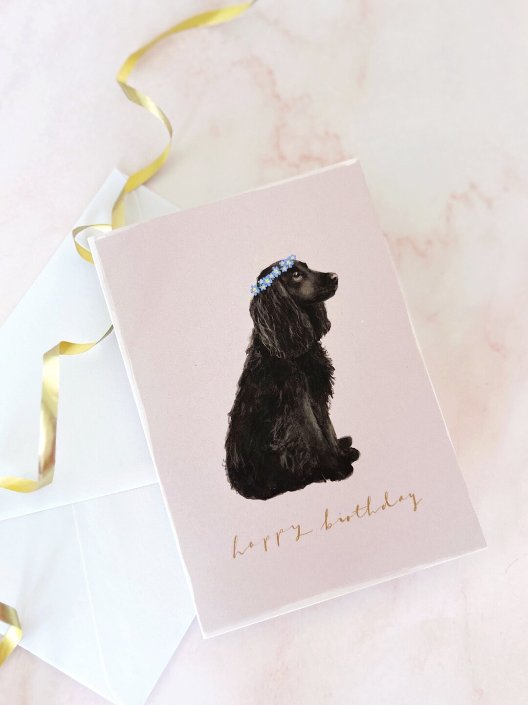Black Working Cocker Spaniel Birthday Card Cocker Spaniels Dog ...