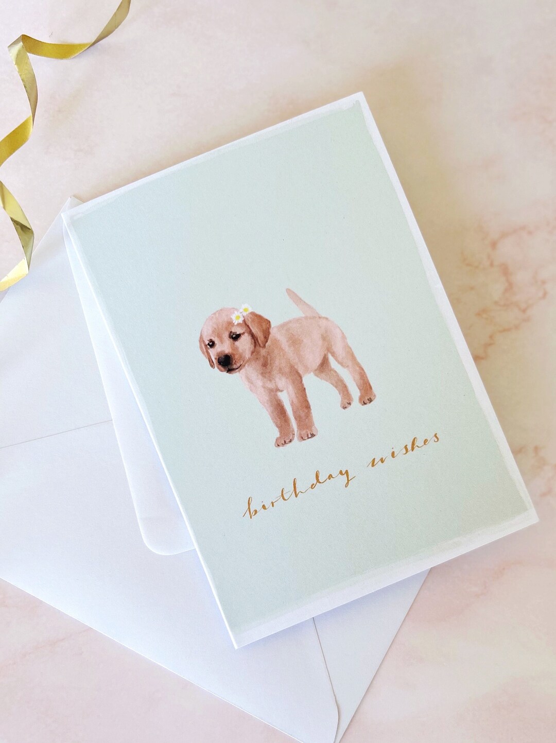 Labrador Birthday Card Yellow Labrador Puppy Birthday Card Yellow Lab ...