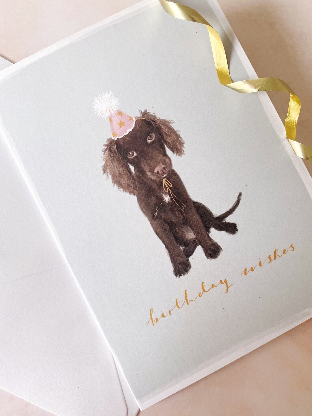 Chocolate Working Cocker Spaniel Birthday Card Cocker Spaniel Puppy ...