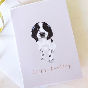 Springer Spaniel Birthday Card Black Sprocker Spaniel Puppy Birthday ...