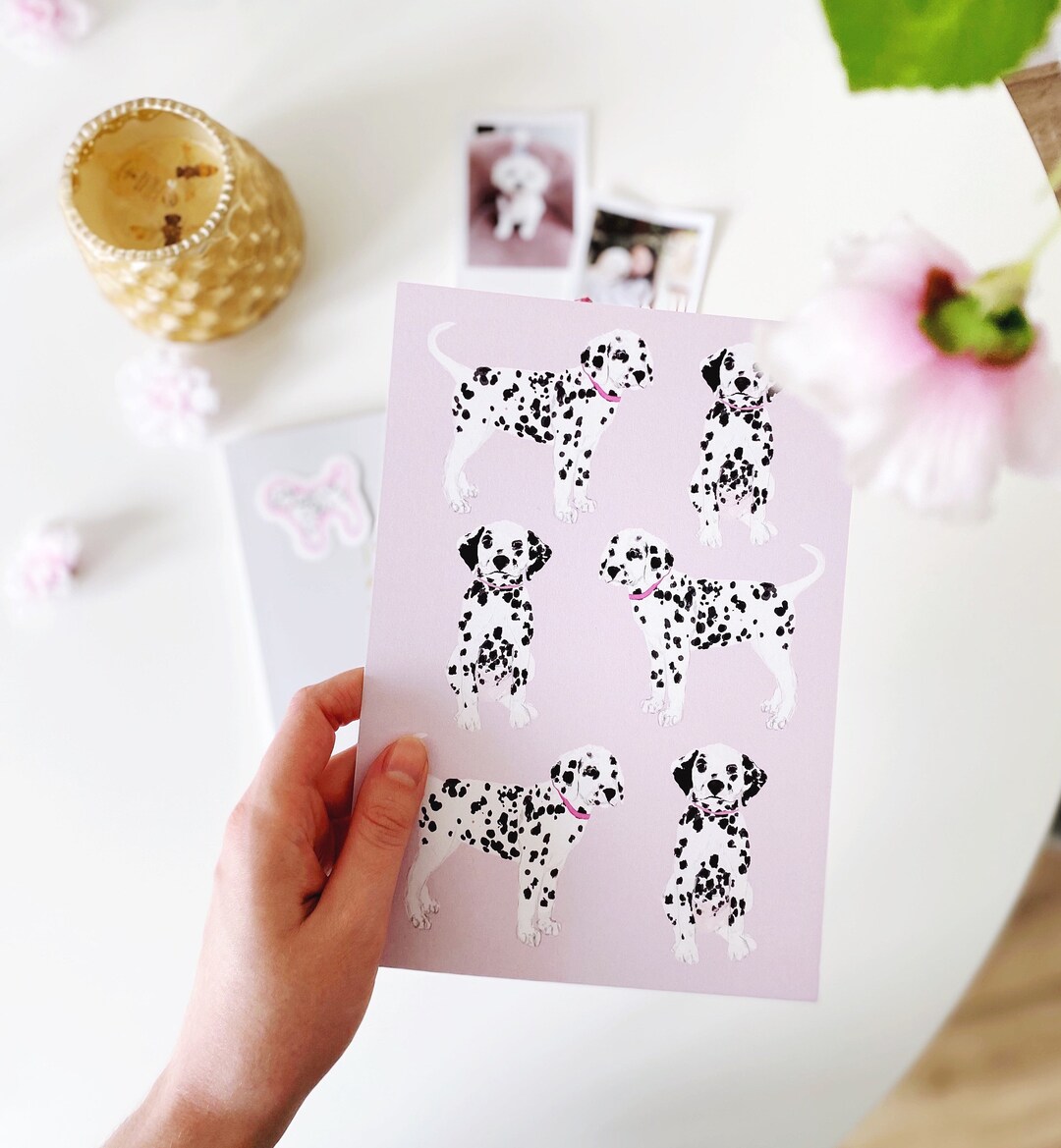Dalmatians Illustration Wall Art Print Dalmatian Gift Dalmatian Owner ...
