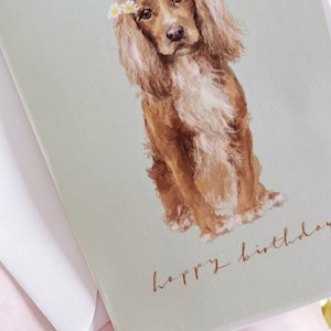 Cocker Spaniel Birthday Card Golden Working Cocker Spaniels Dog ...