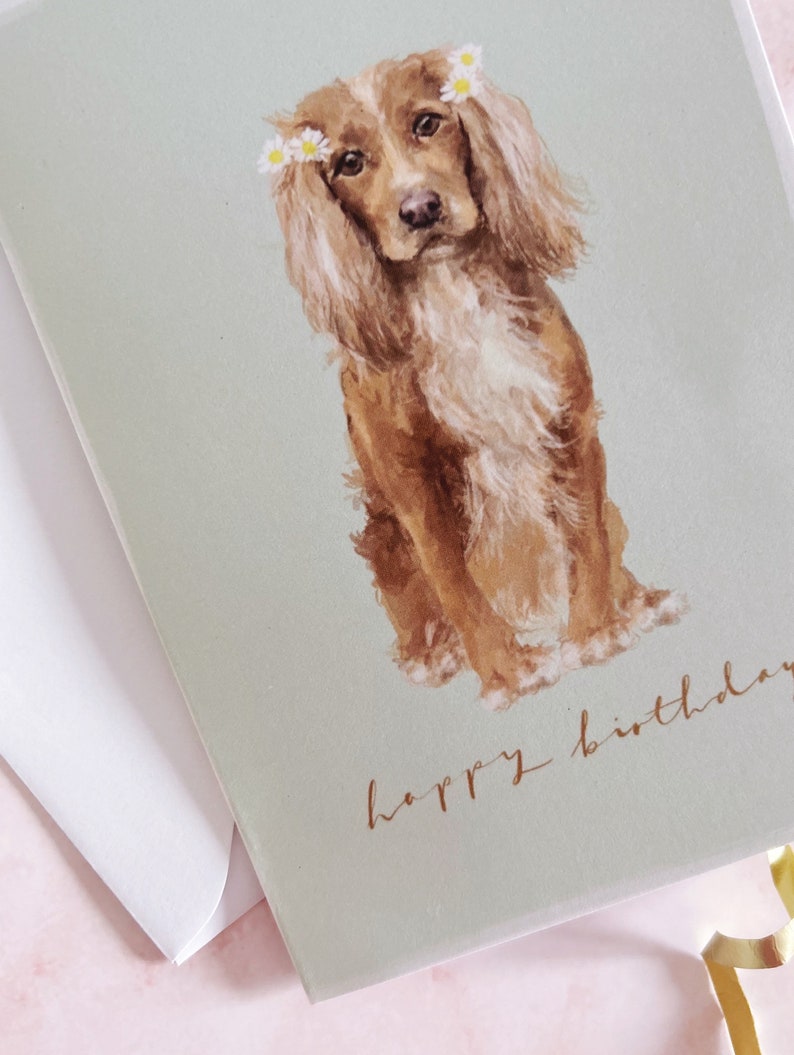 Golden Working Cocker Spaniel Birthday Card Cocker Spaniels - Etsy UK