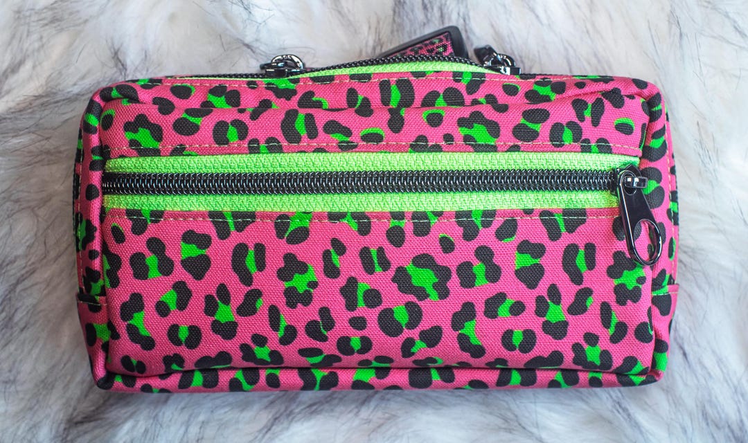 Neon Pink Green Cheetah Pattern Themed Fanny Pack, Fennel Waist Pack ...