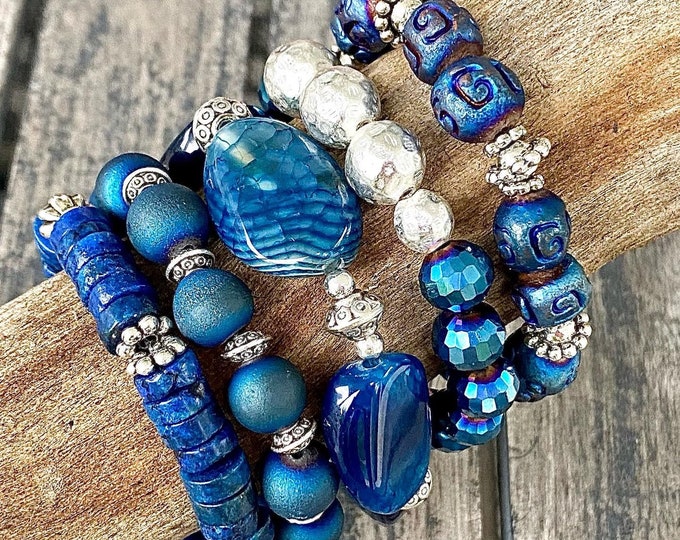 Multilayered Stackable, Beaded, Stretch Bracelet - Etsy