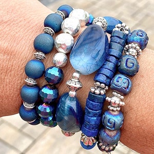 Multilayered Stackable, Beaded, Stretch Bracelet - Etsy