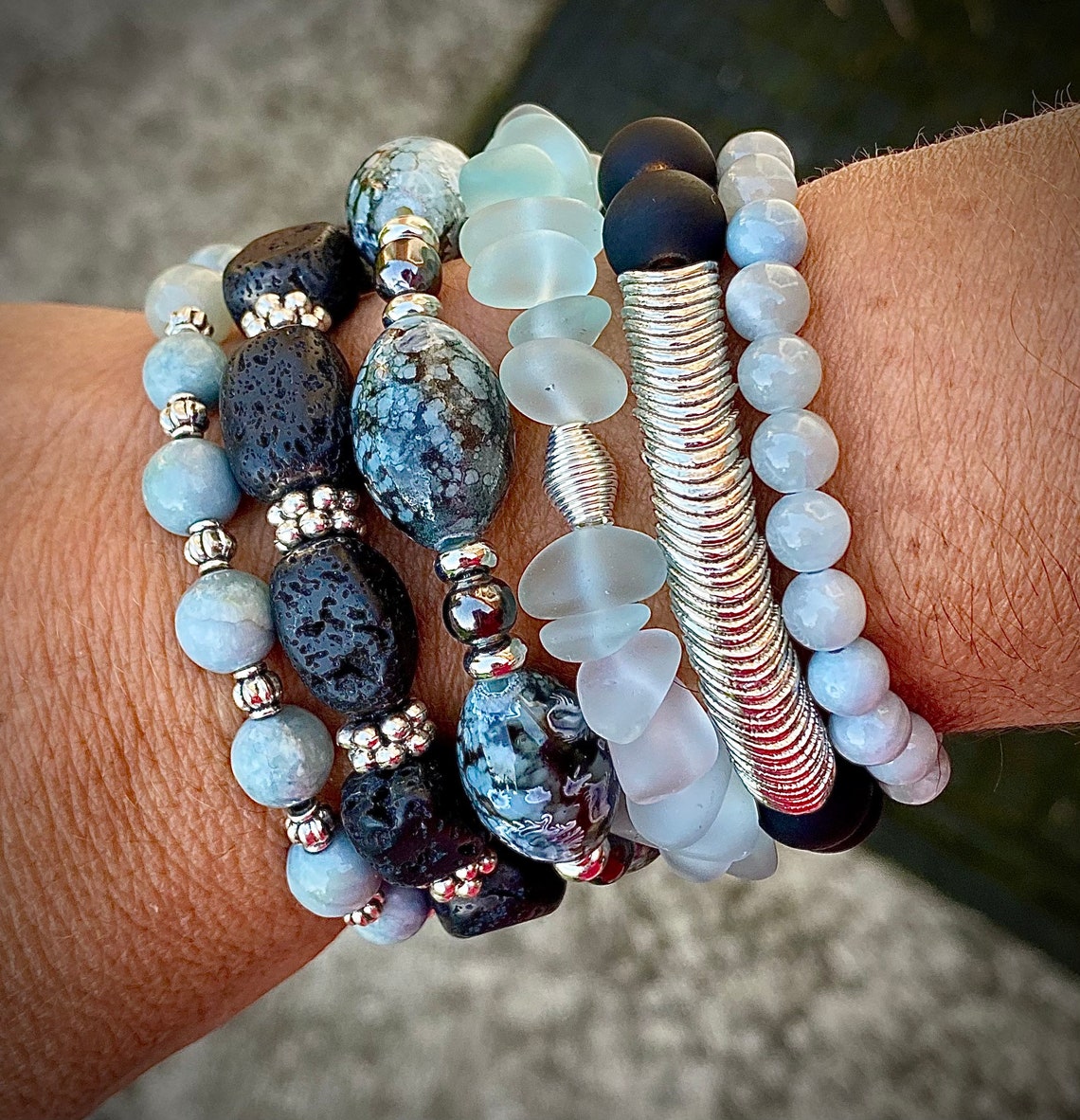 Stackable, Multilayered, Stretch Beaded Bracelet. - Etsy