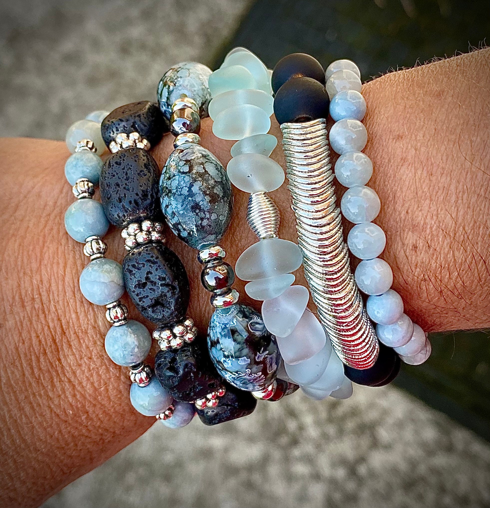 Stackable, Multilayered, Stretch Beaded Bracelet. - Etsy