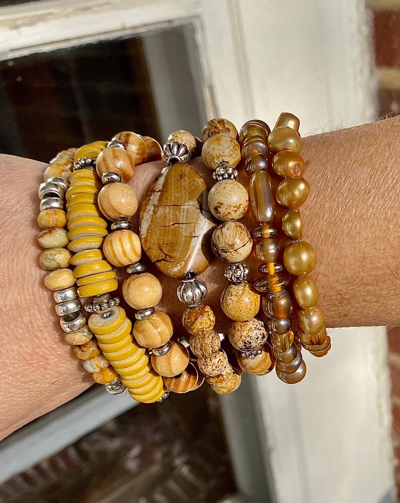 Stackable Multilayered Beaded Stretch Bracelet - Etsy