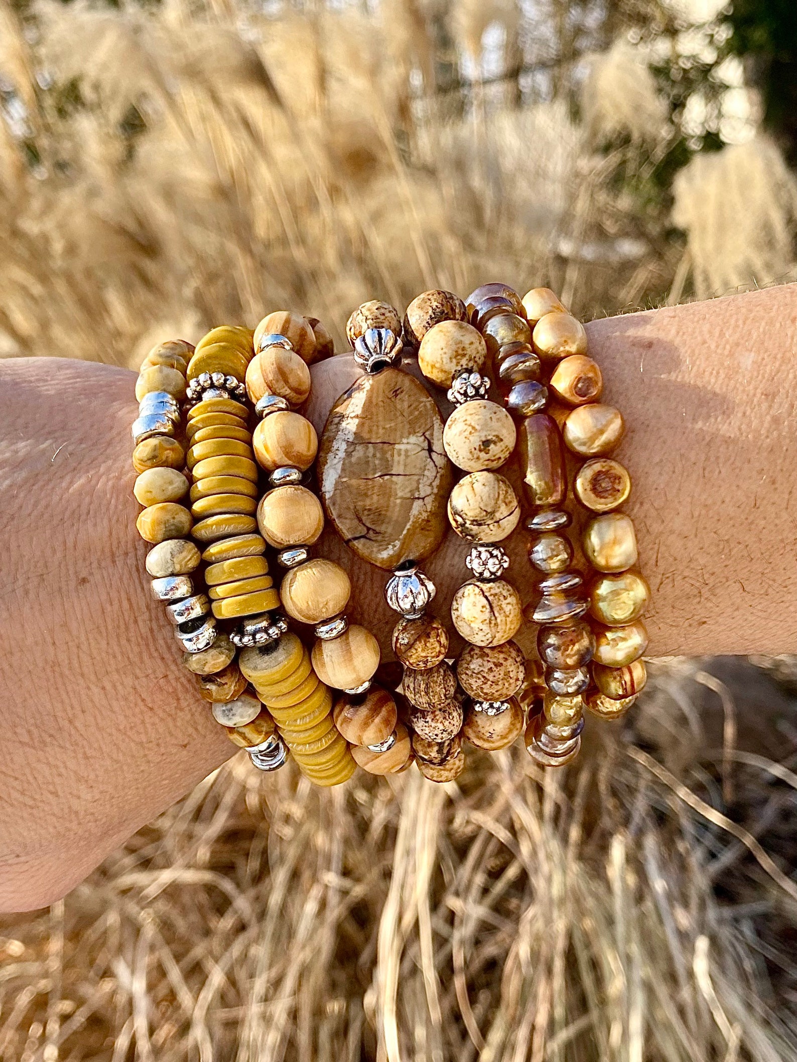 Stackable Multilayered Beaded Stretch Bracelet - Etsy