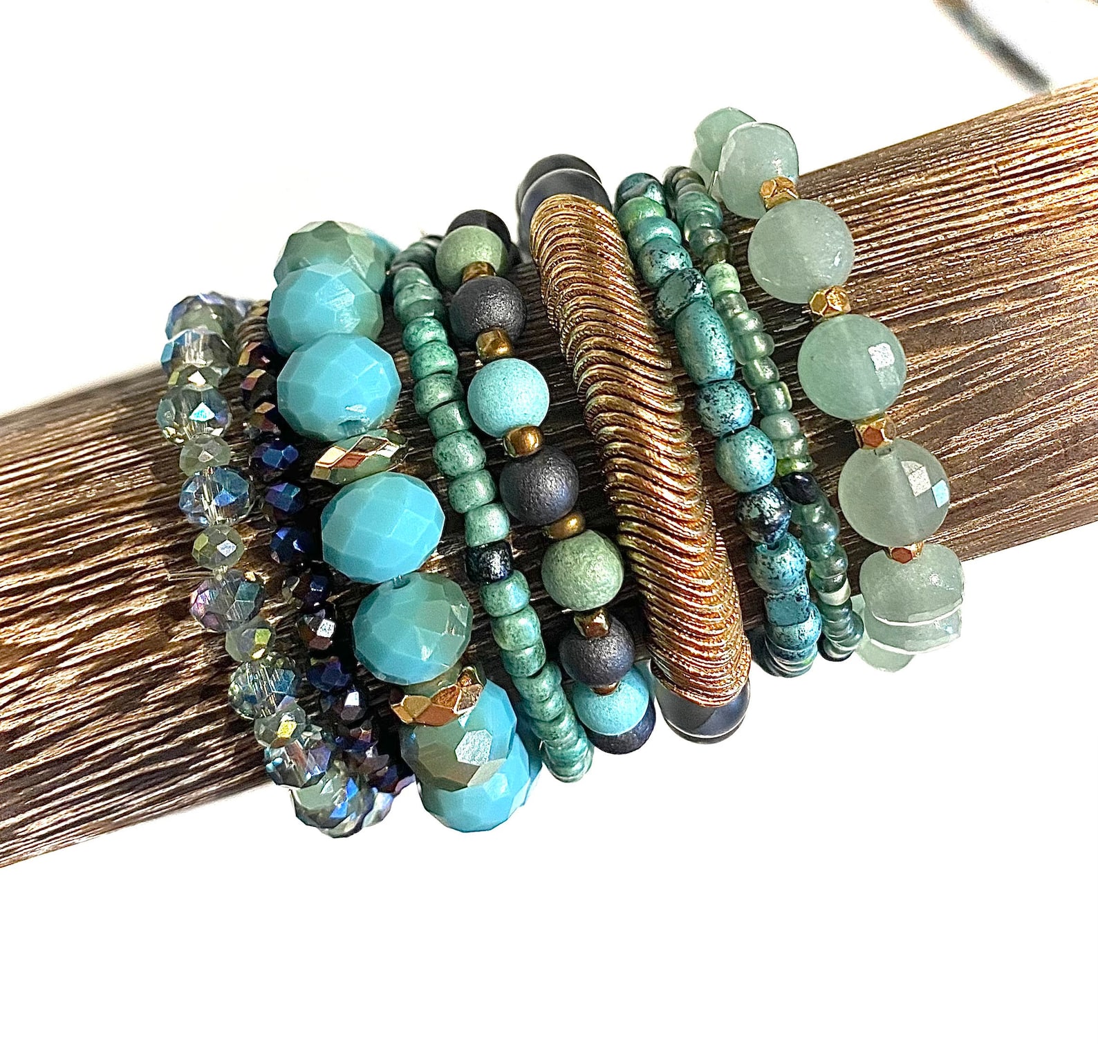 Multi Layered Beaded Stretch Bracelet - Etsy