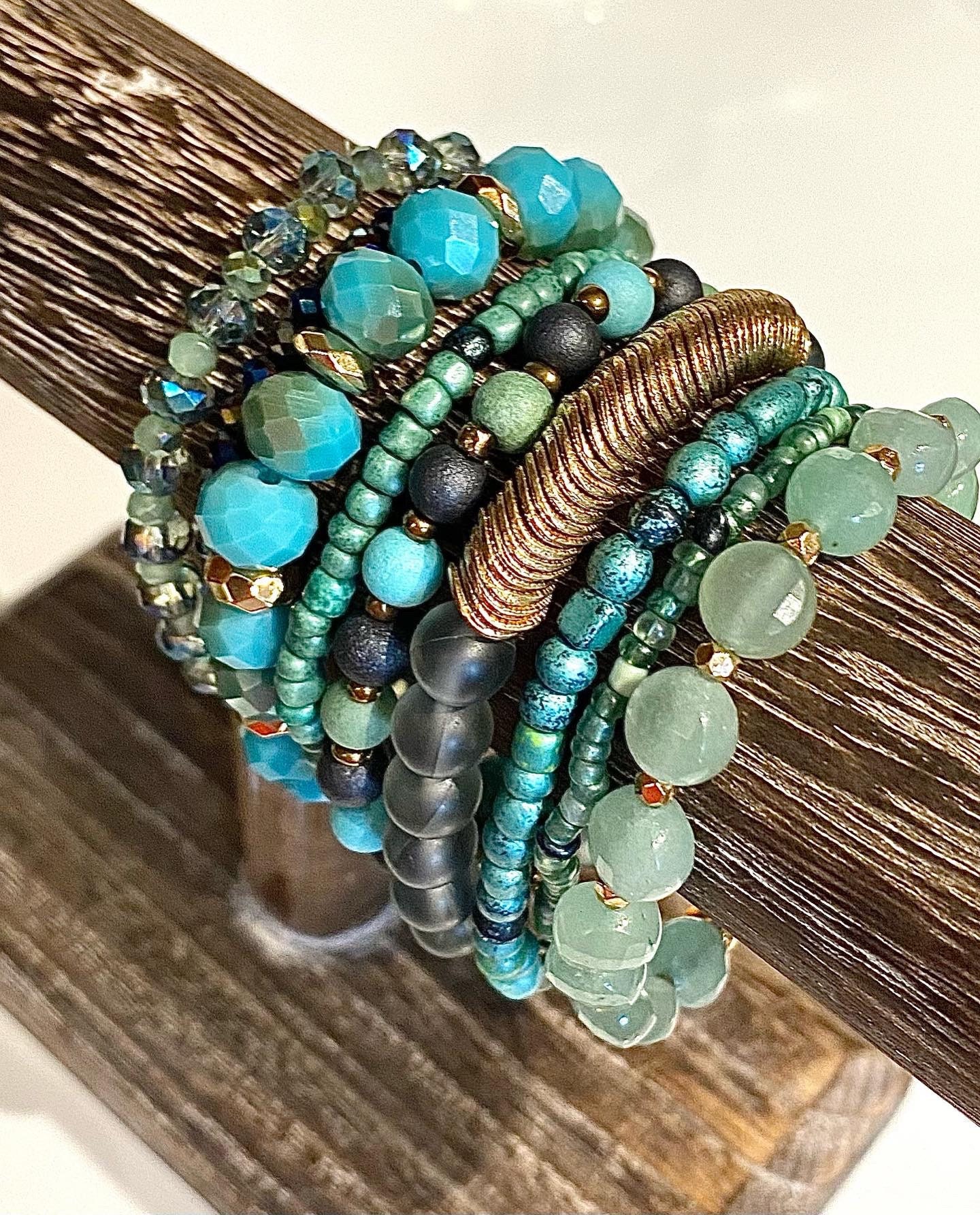 Multi Layered Beaded Stretch Bracelet - Etsy