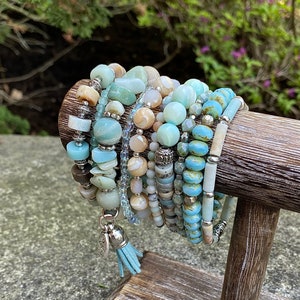 Stackable Beaded Multilayered Stretch Bracelet in Multicolors - Etsy