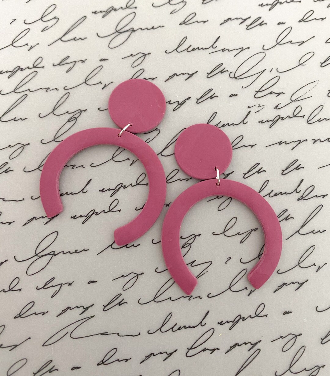 The Lainie in Berry Large Arch Earrings Made From Polymer - Etsy