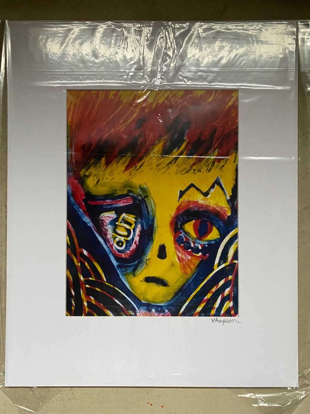 Large Sad Boy Print white Border - Etsy