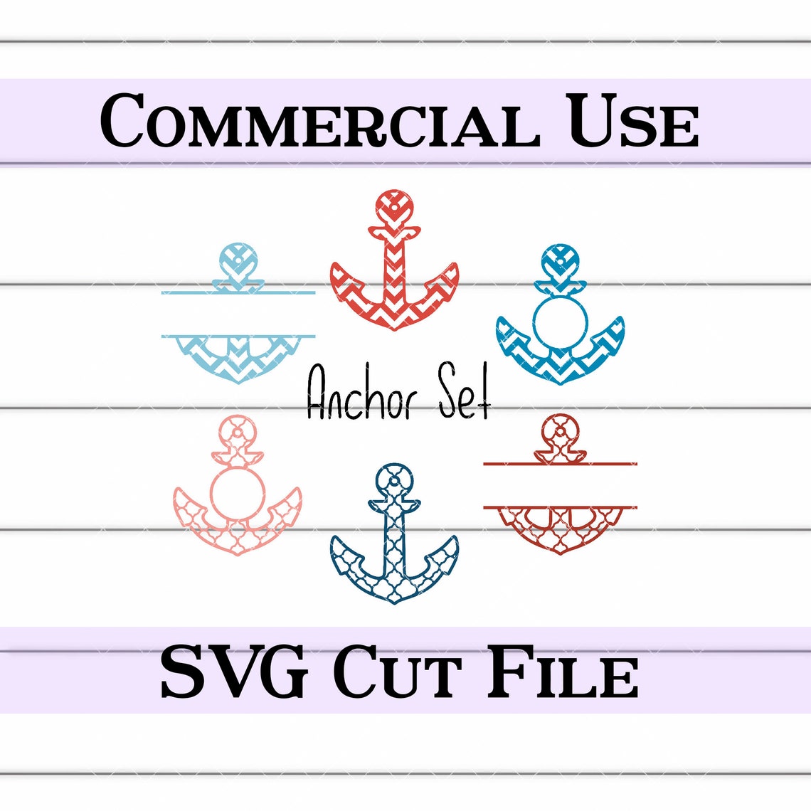 Anchor Monogram Frames Split Anchors SVG - Etsy