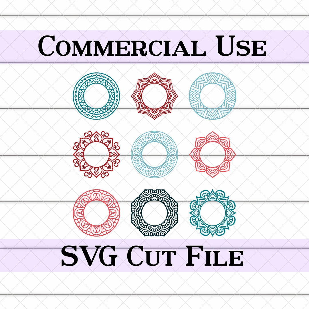 Mandala Monogram Frames / PNG / SVG - Etsy México