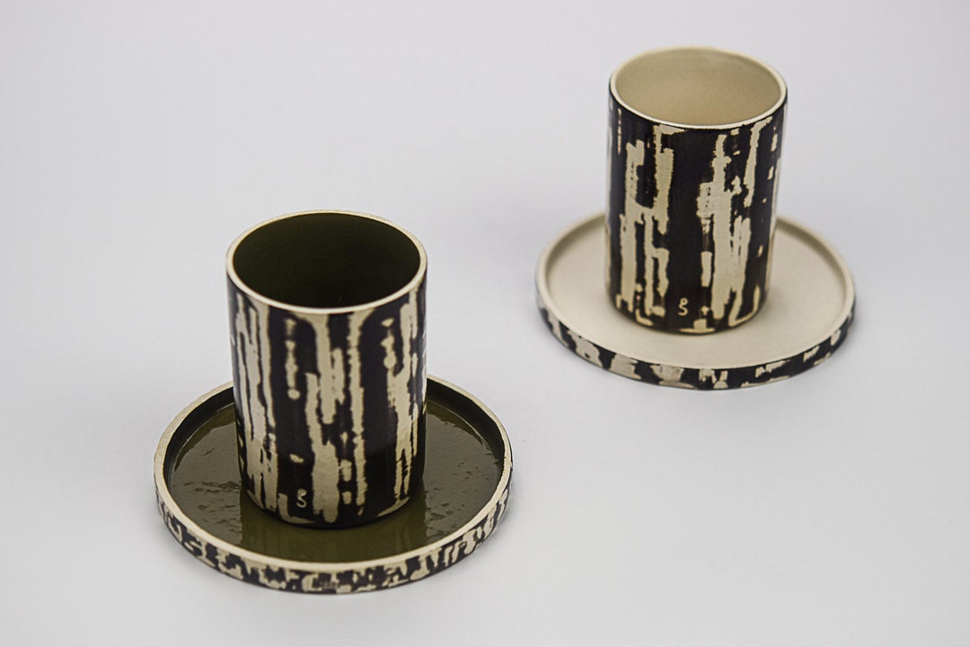 Handmade Coffee Cup & Saucer, Stylish Coffee Cup, Modern Design, Unique ...