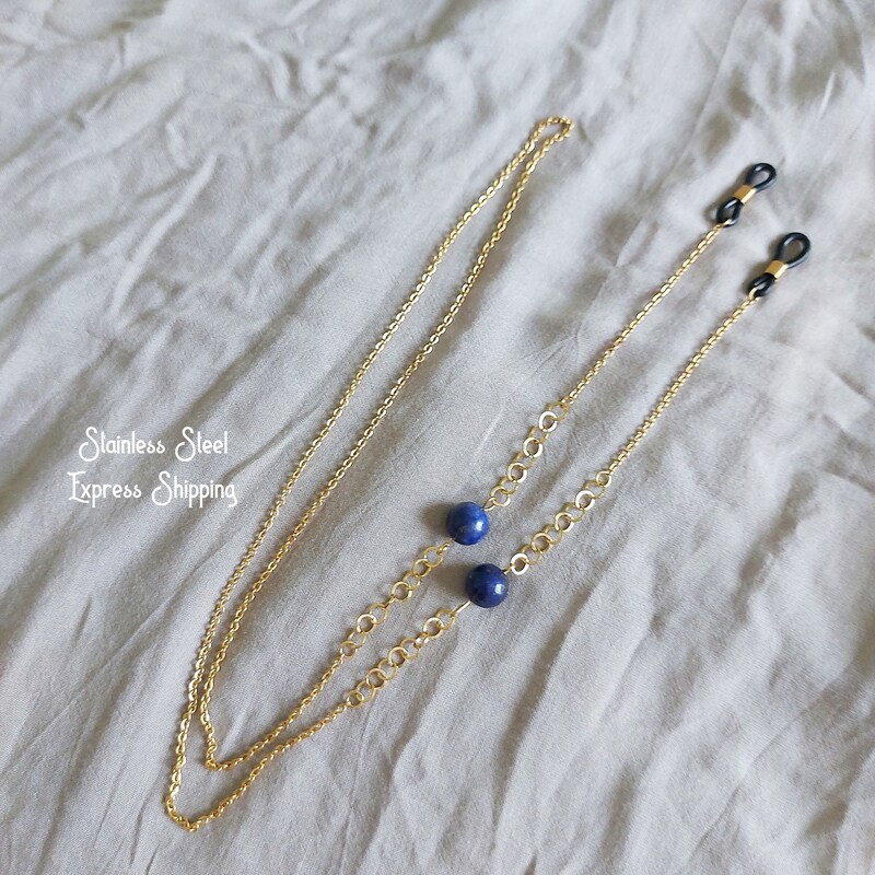 Gold Eyeglass Chain Etsy