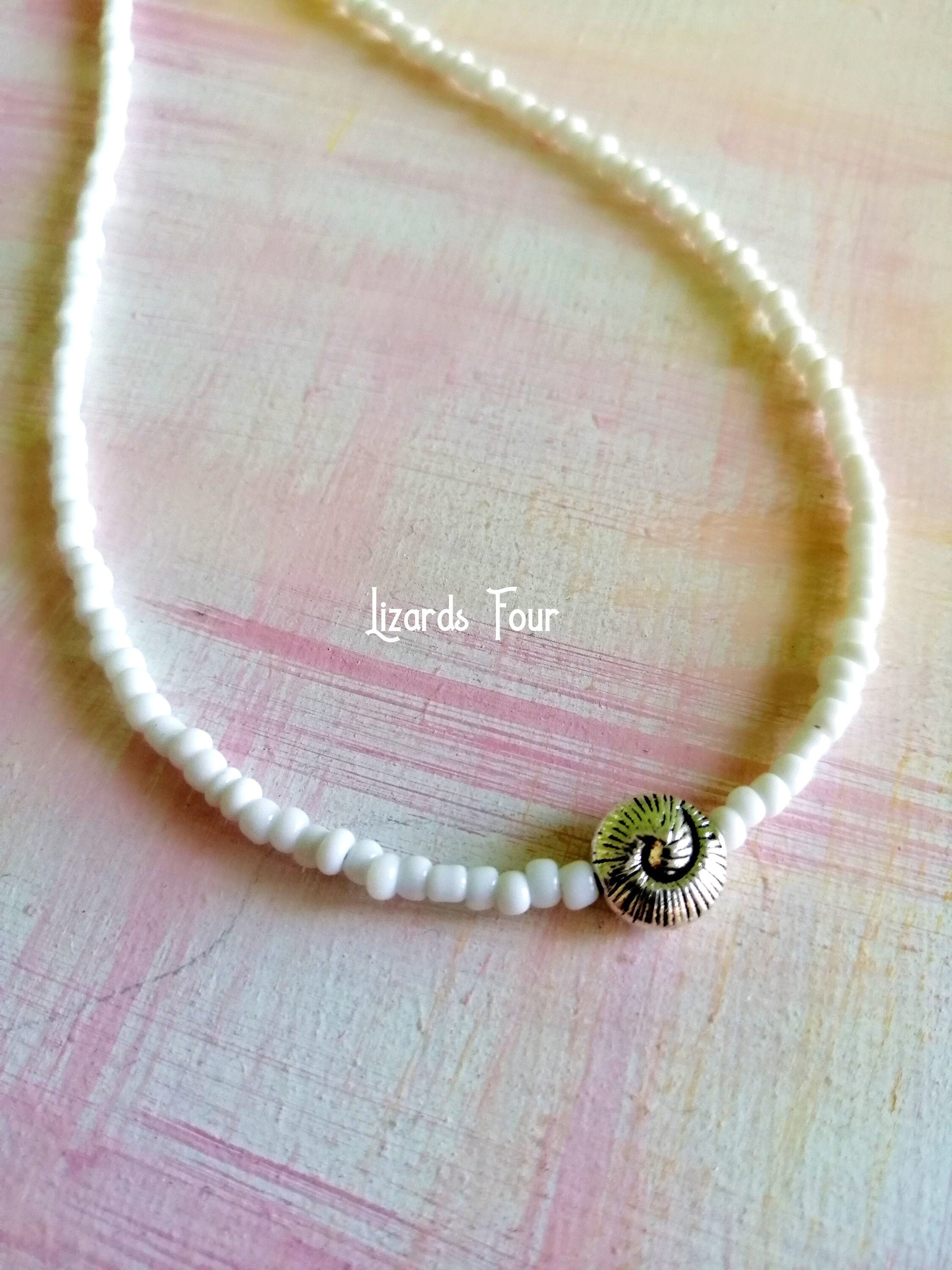 Silver Seashell Choker Layered Necklace Adjustable Necklace - Etsy