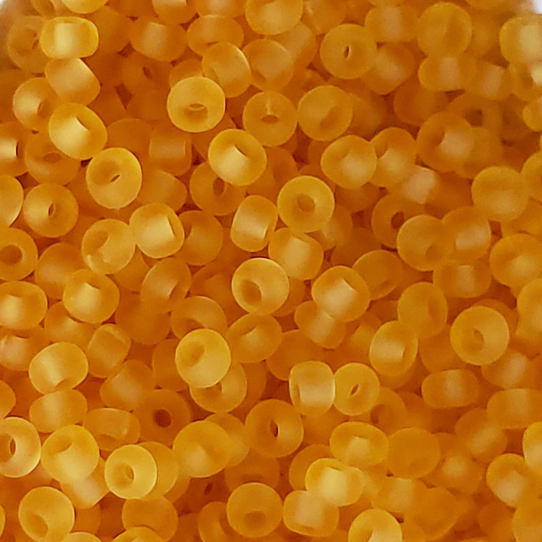 3mm Dark Yellow Matte Frosted Glass Seed Beads, 40g Yellow Rocailles ...