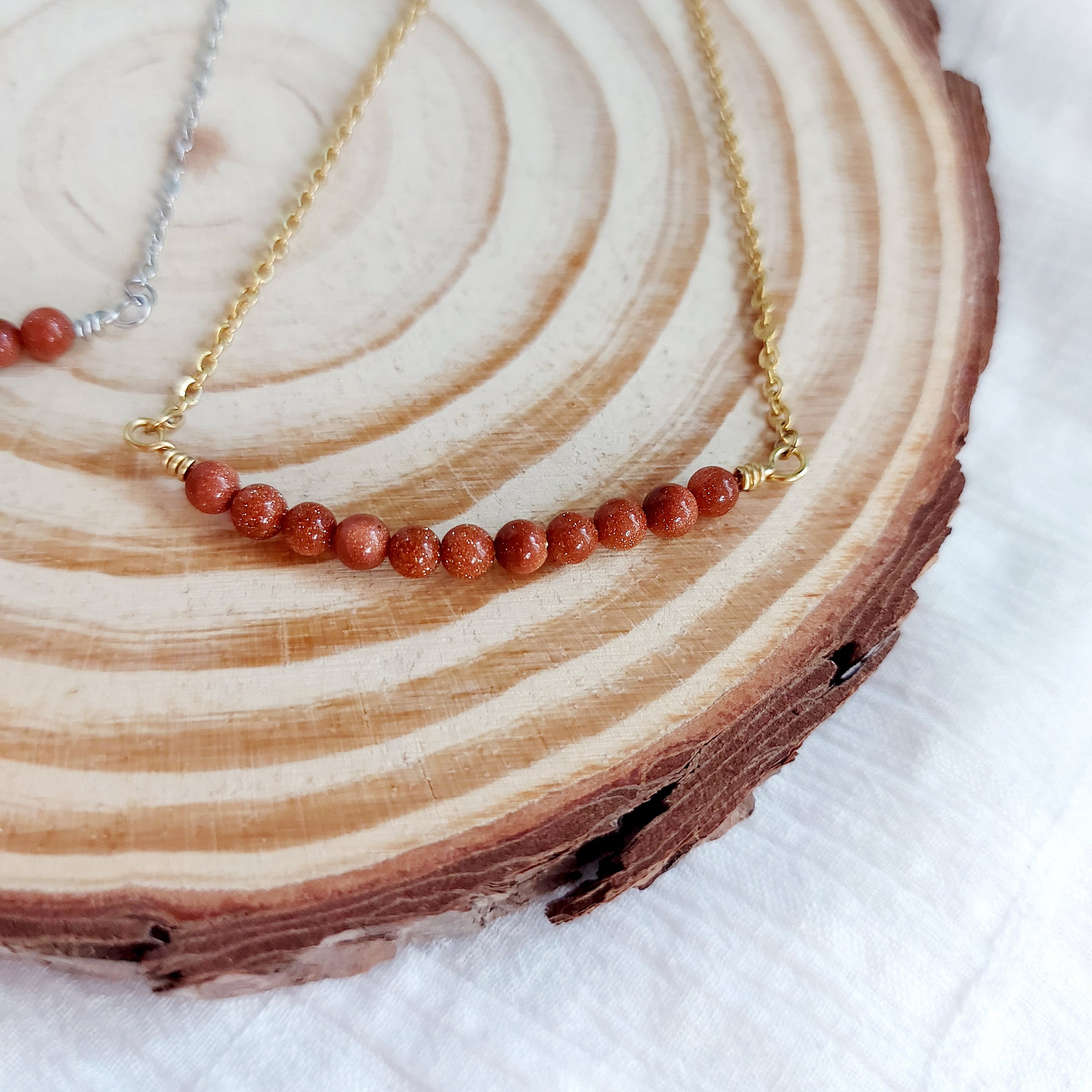 Goldstone Necklace Healing Crystal l Ambition Necklace | Etsy