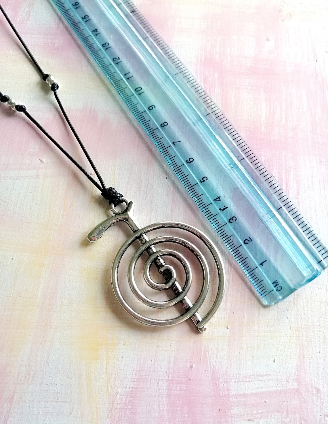 Spiral Necklace Long Layered Necklace Black Spiral Necklace - Etsy