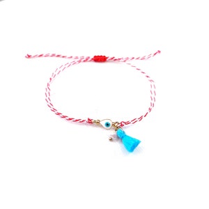 Greek Evil Eye Martaki March Spring Bracelet, Red String Bracelet - Etsy