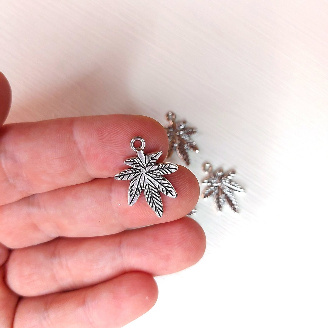 Marijuana Leaf Charm ,leaf Pendant , Beading Jewelry Making Finding ...