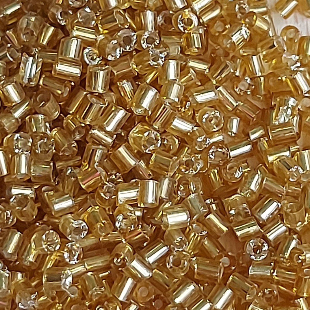 30gr Gold Tube Glass Beads 2mm, Bugle Seed Beads, Short Tube Beads DIY ...