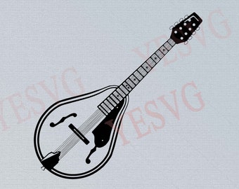 Musical Silhouette Mandolin Svg - Etsy