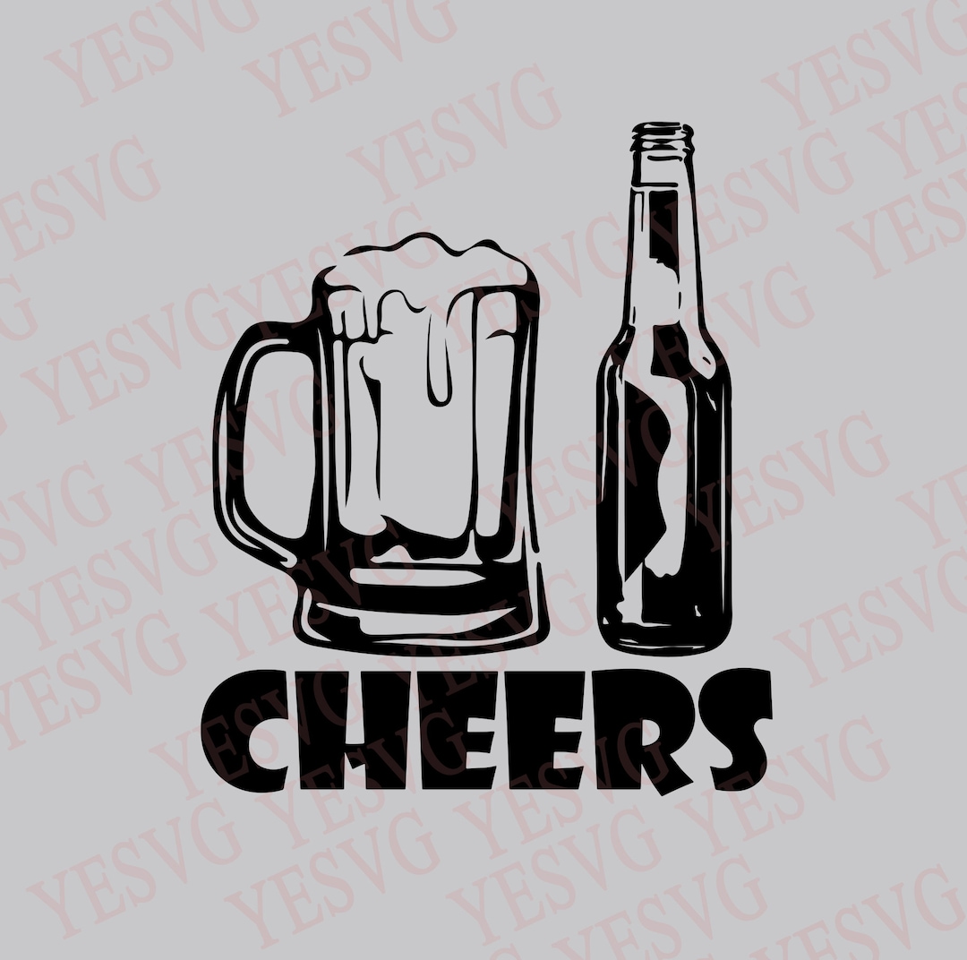 Cheers Svg Beer Bottle Beer Glass Foaming Ice (Instant Download) - Etsy