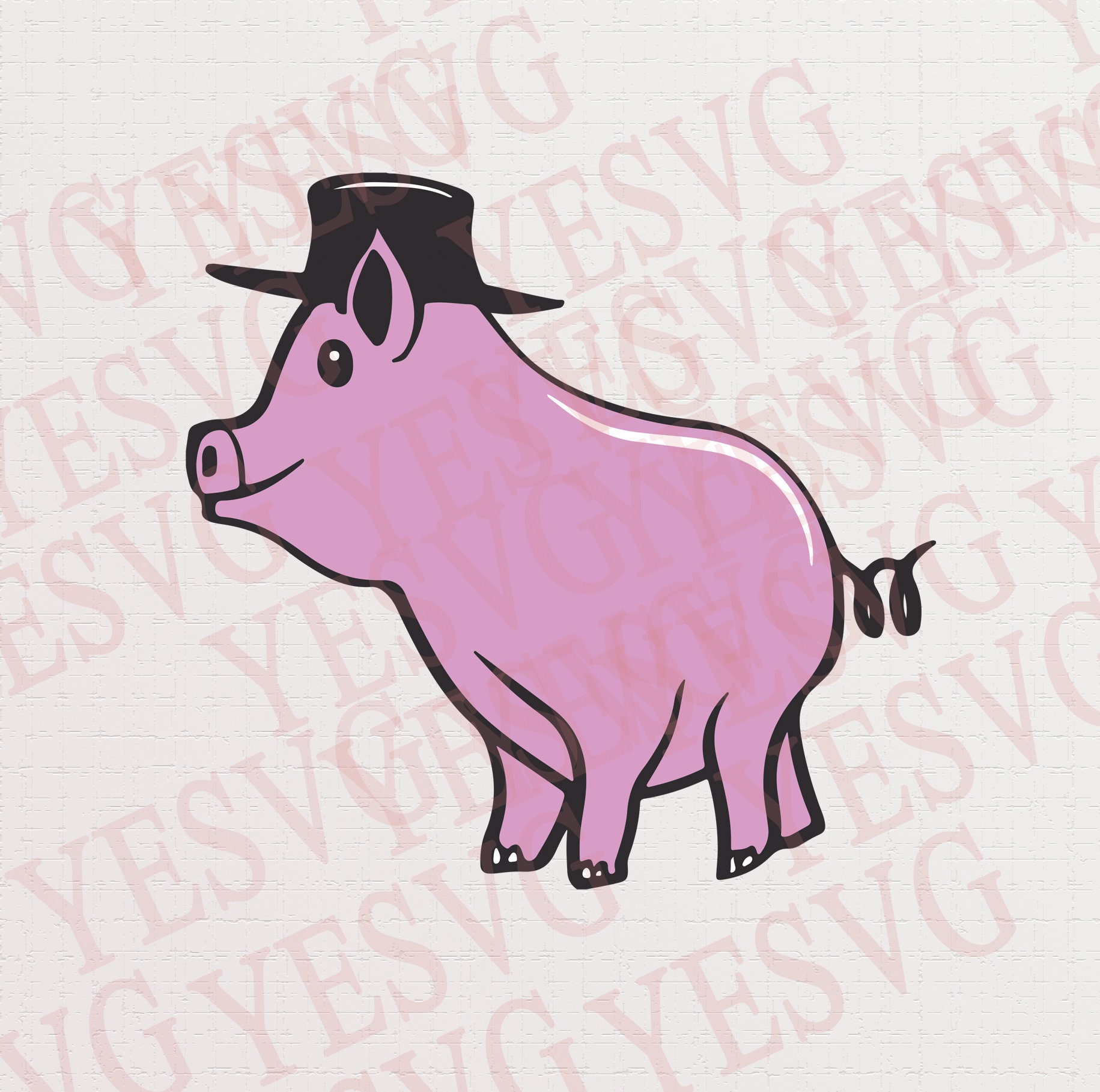 Pig Svg File Pink Pig Svg Cute Pig Clipart Kids Svg Design | Etsy
