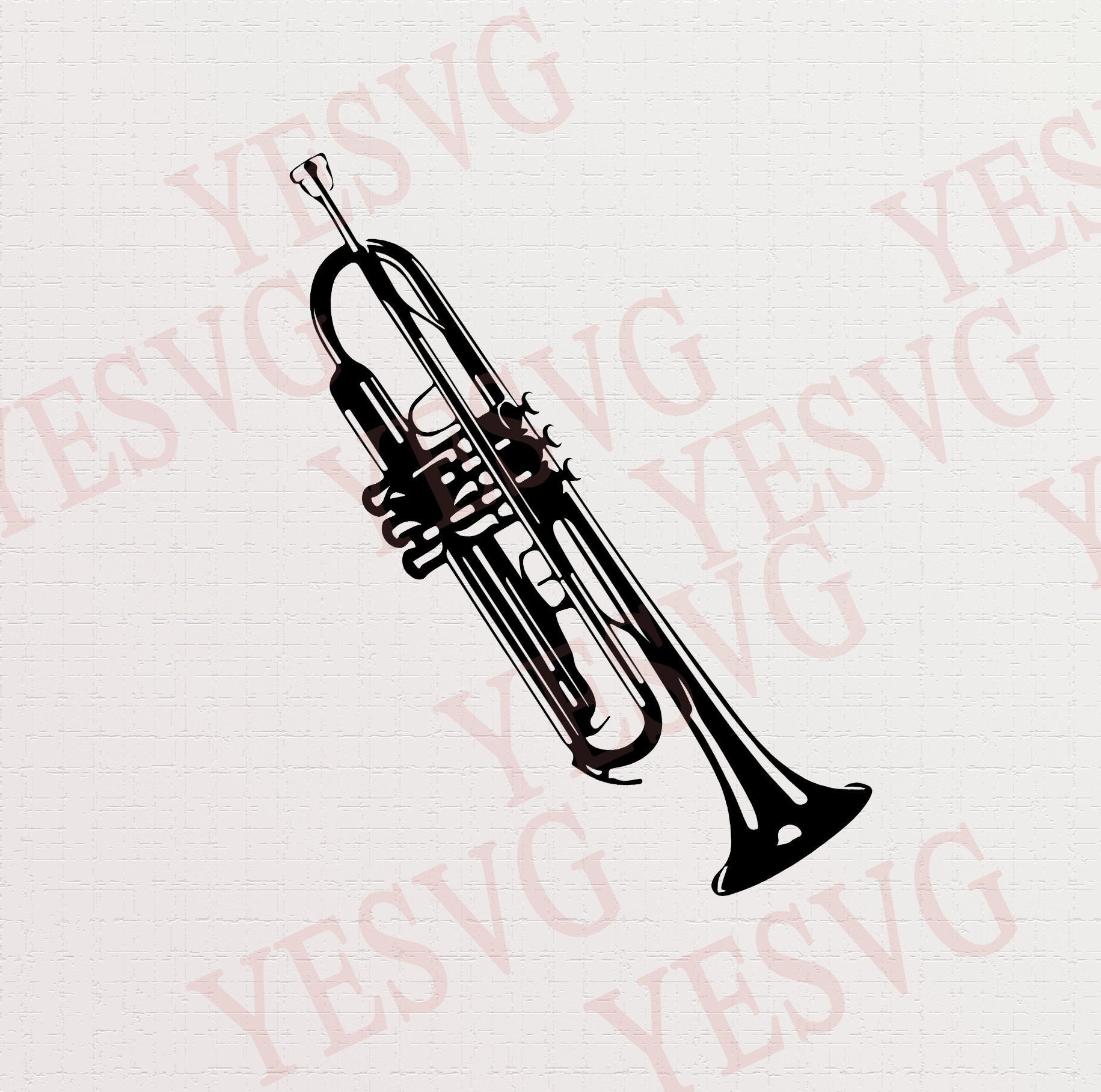 Trumpet Outline Tattoo