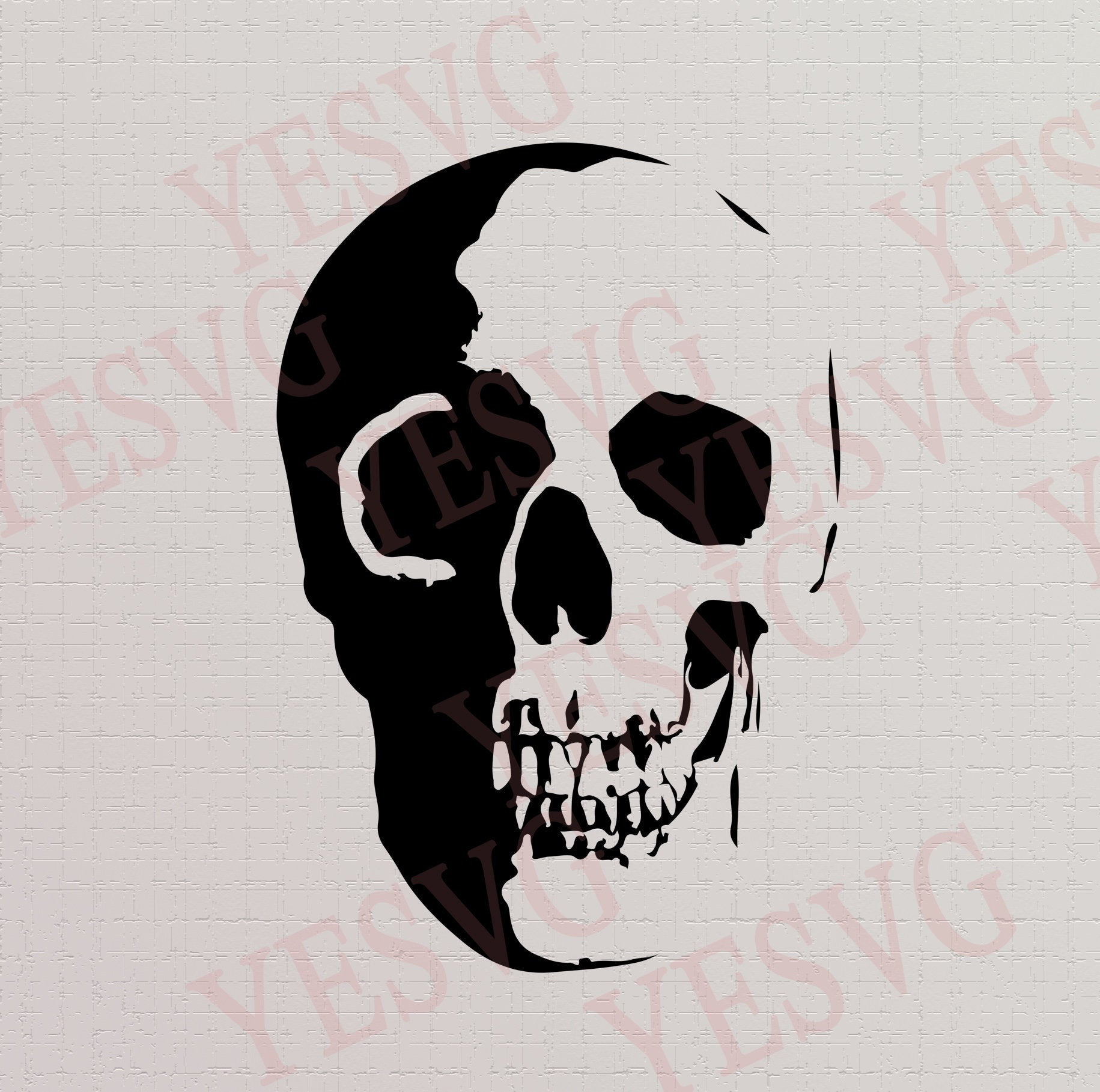 Digital Drawing & Illustration Angler Skull Skeleton T-Shirt Stencil ...