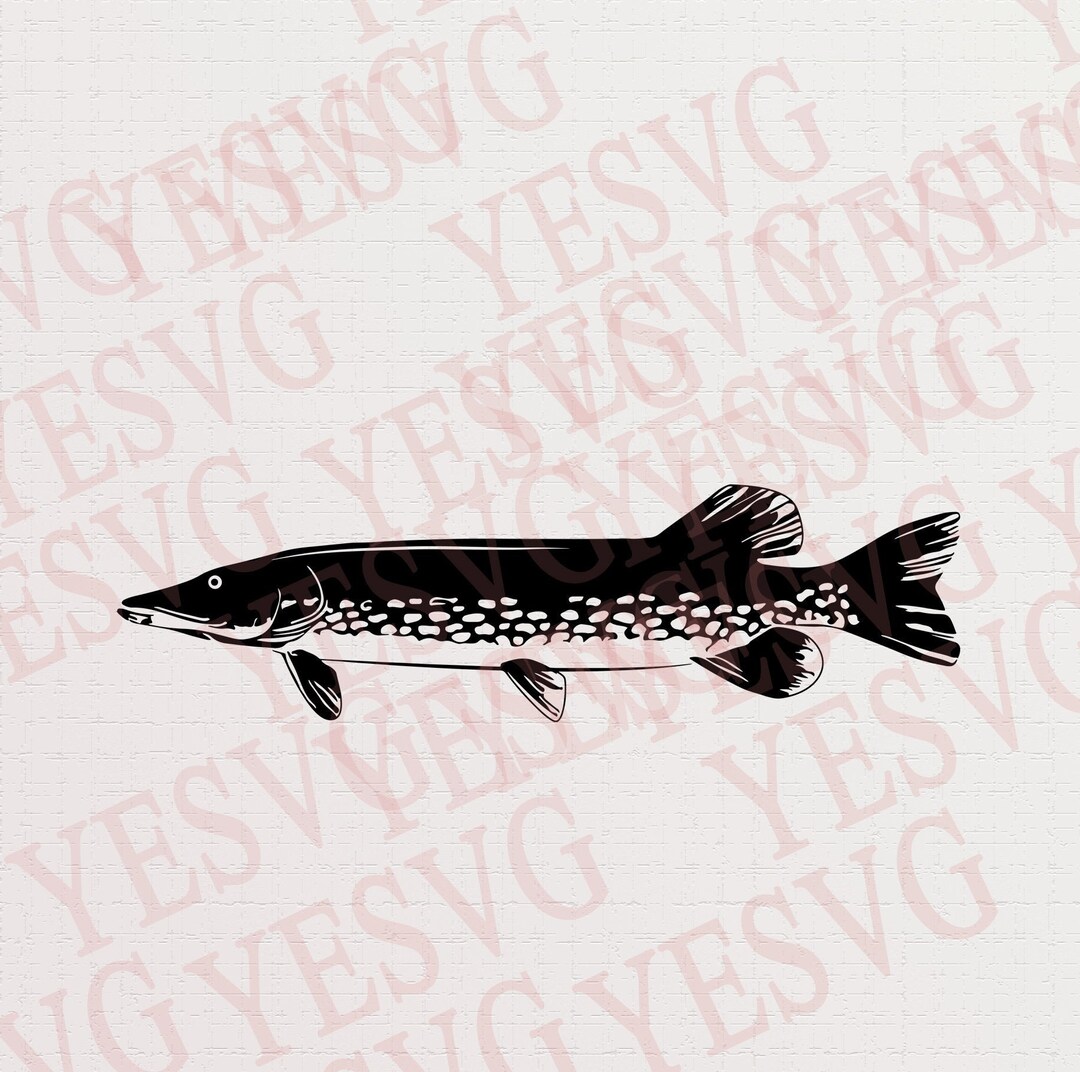 Pike Fish SVG File, Pike Fishing Clipart, Cut Files for Cricut ...